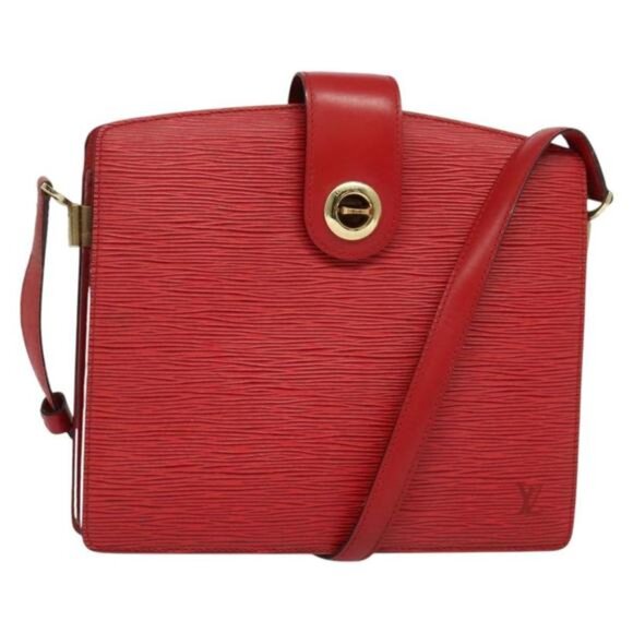Louis Vuitton | Bags | Louis Vuitton Epi Capuchin Shoulder Bag Red ...